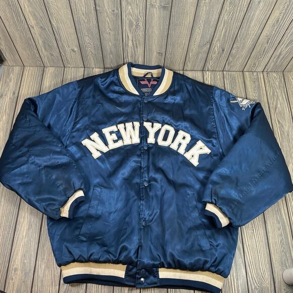 Veezo | Jackets & Coats | Veezo Vintage New York Bomber Jacket Satin ...